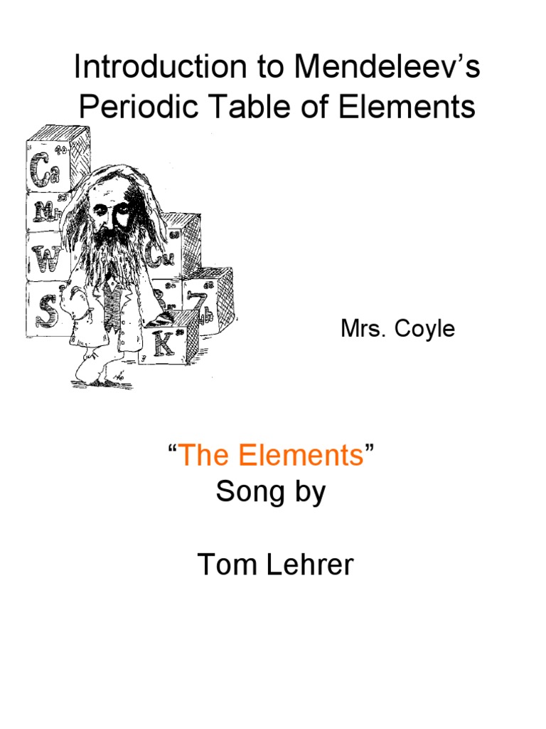 1 Periodic Table Introduction, Mendeleev's Table For My Webpage | PDF ...