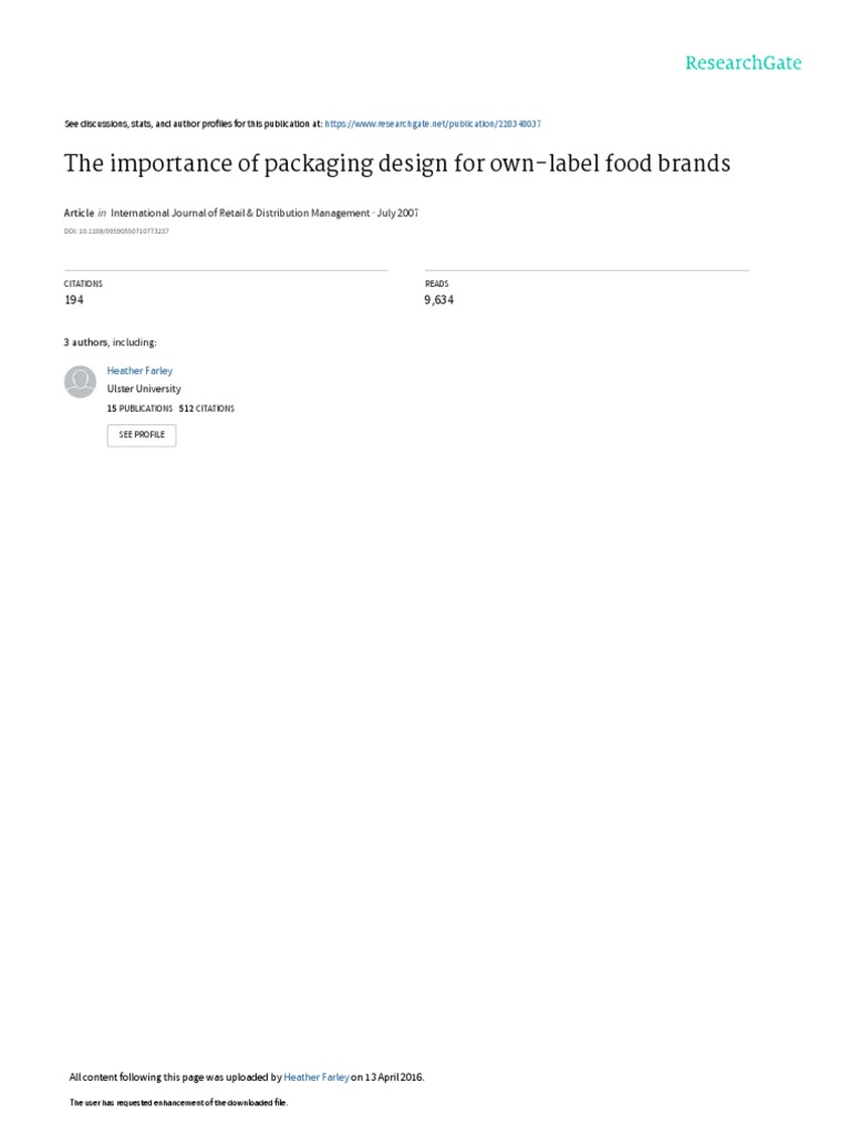 The Importance of Packaging Design For Own-Label Food Brands | PDF ...
