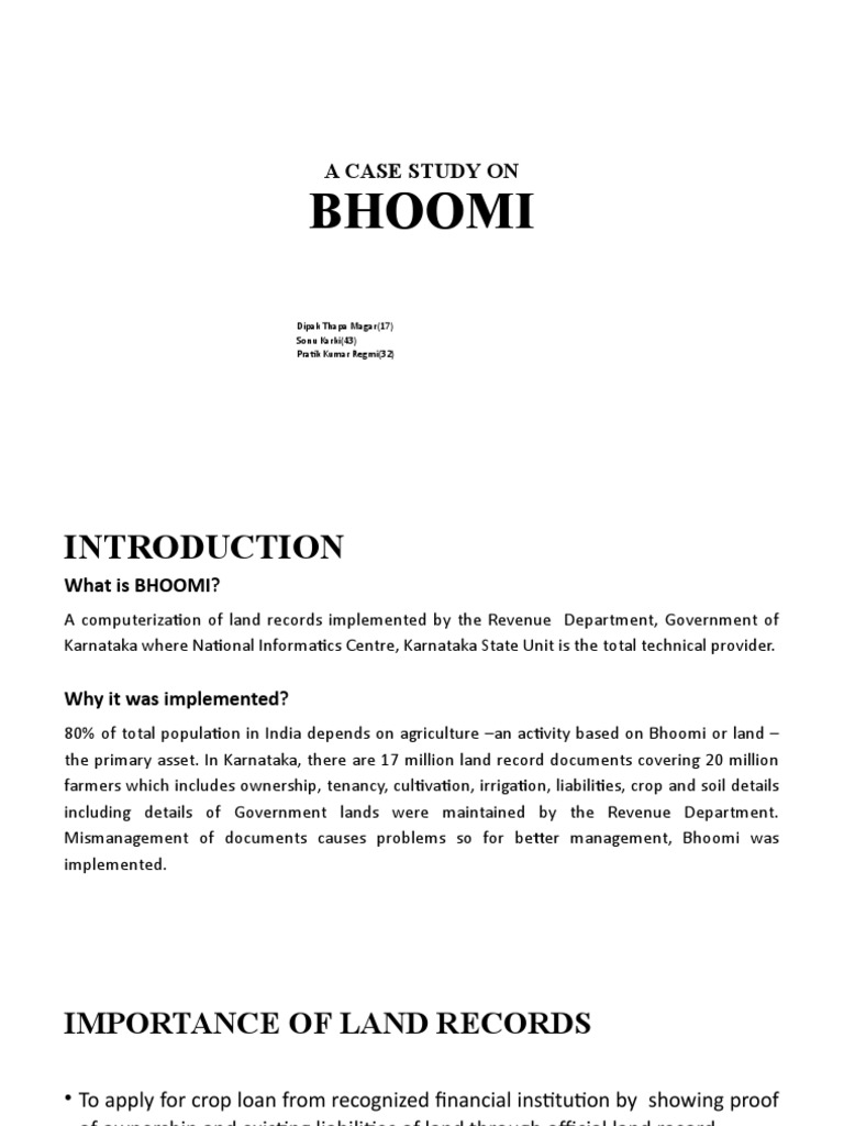 Bhoomi: A Case Study On | PDF | Graphical User Interfaces | Relational Database