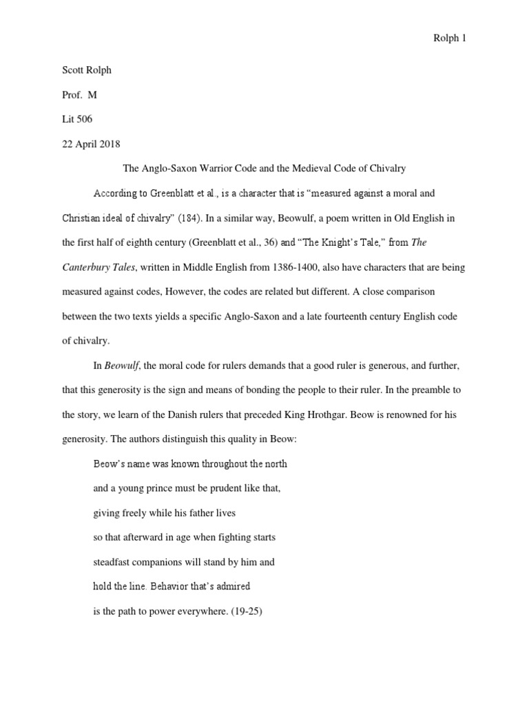 The Anglo Saxon and Warrior and Chivalry | PDF | Beowulf