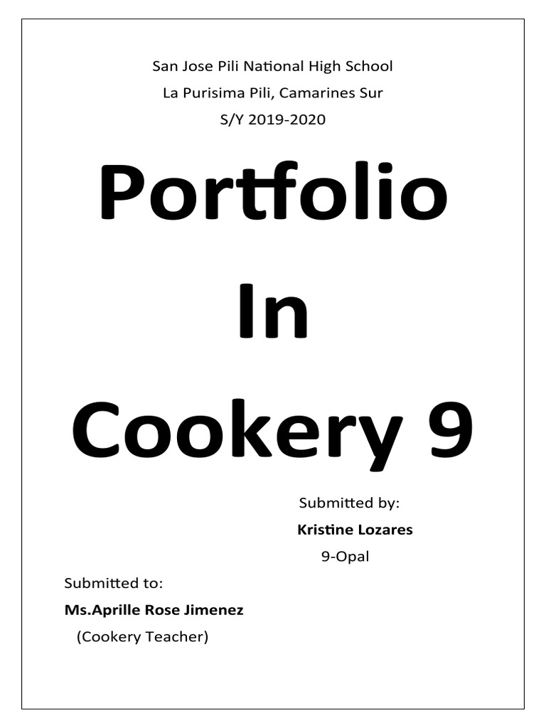 Portfolio in Cookery 9: A Collection of Recipes and Culinary Skills ...