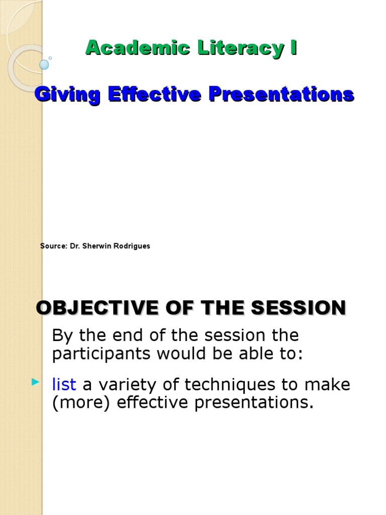 Making Effective Pres. Academic Lit I. Weeks 4 5 | PDF ...