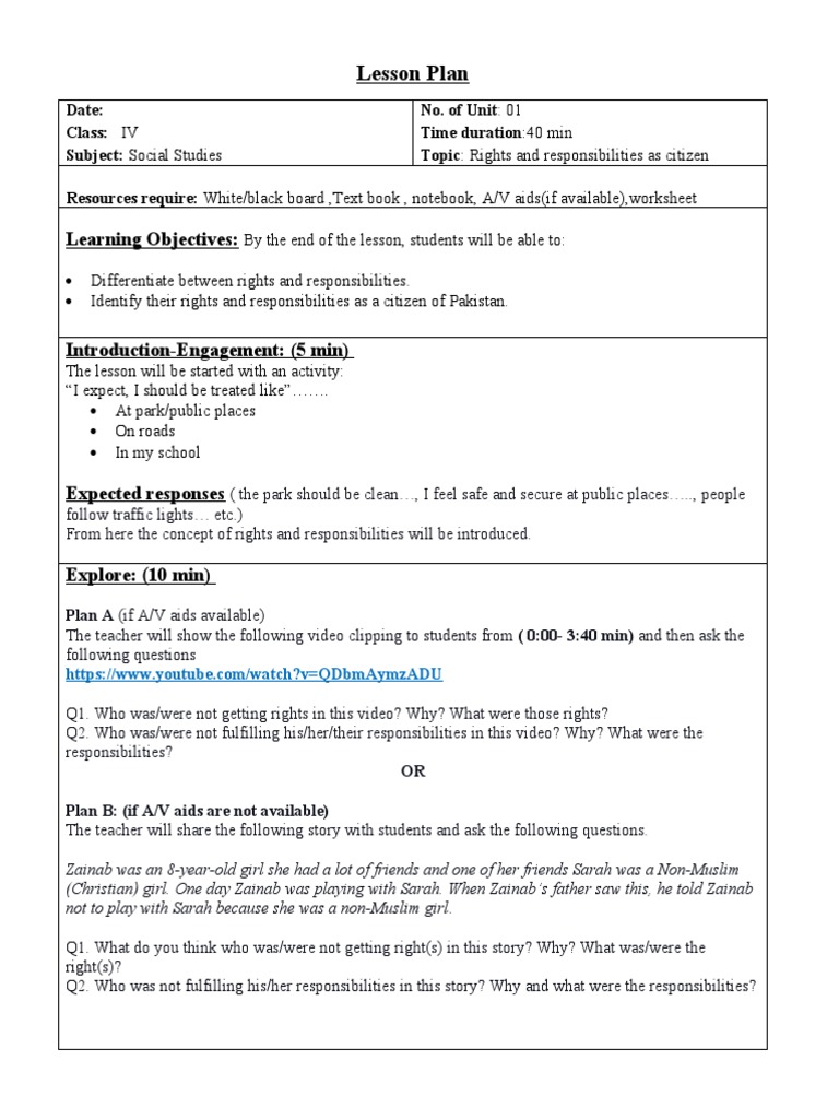 Lesson Plan: Learning Objectives | PDF | Lesson Plan | Teachers