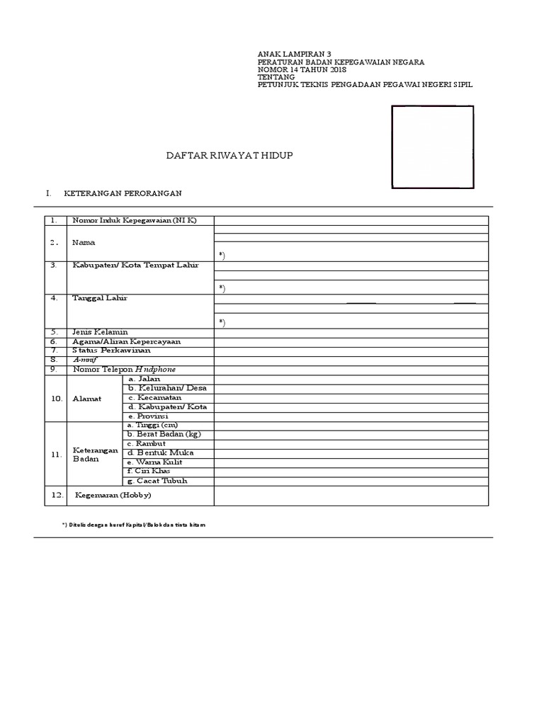 Lampiran Daftar Riwayat Hidup Dan Surat Pernyataan Dikonversi | PDF