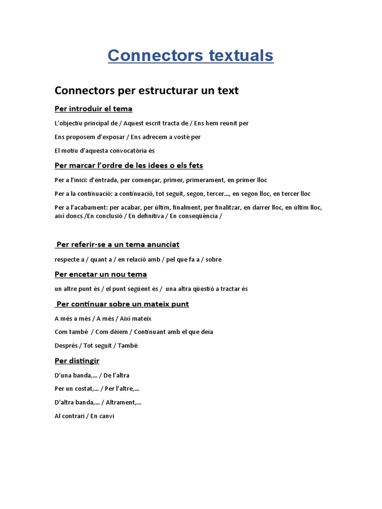 Connectors Textuals | PDF