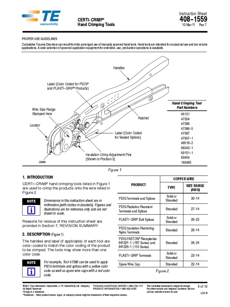 CERTI - CRIMP 4 Hand Crimping Tools | PDF | Wire | Electrical Connector