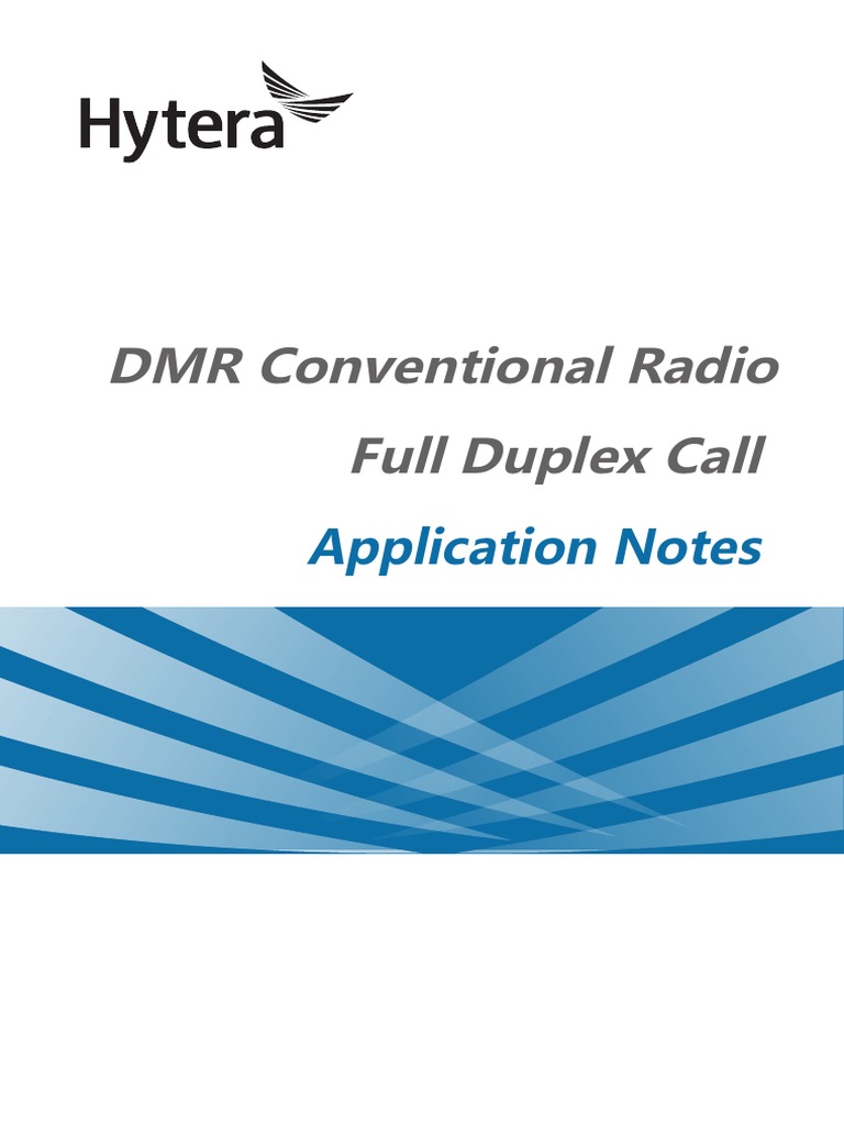 DMR Conventional Radio Full Duplex Call Application Notes R2.0 I | PDF ...