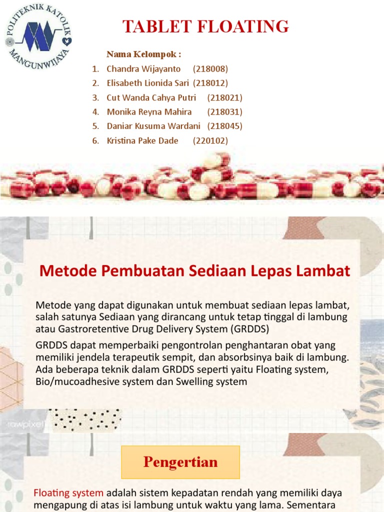 Sistem Penghantaran Obat Tablet Floating | PDF
