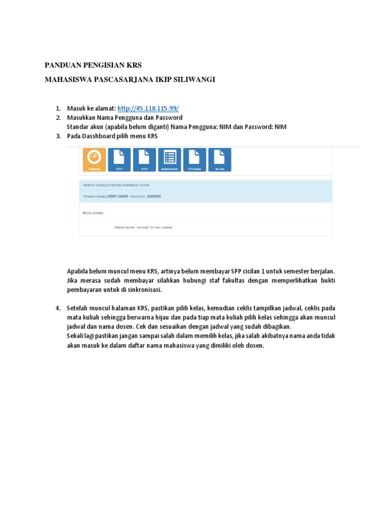 Panduan Pengisian KRS | PDF