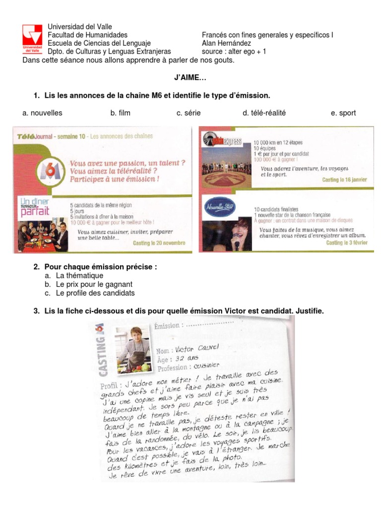 Parler de Ses Gouts | PDF | Des sports