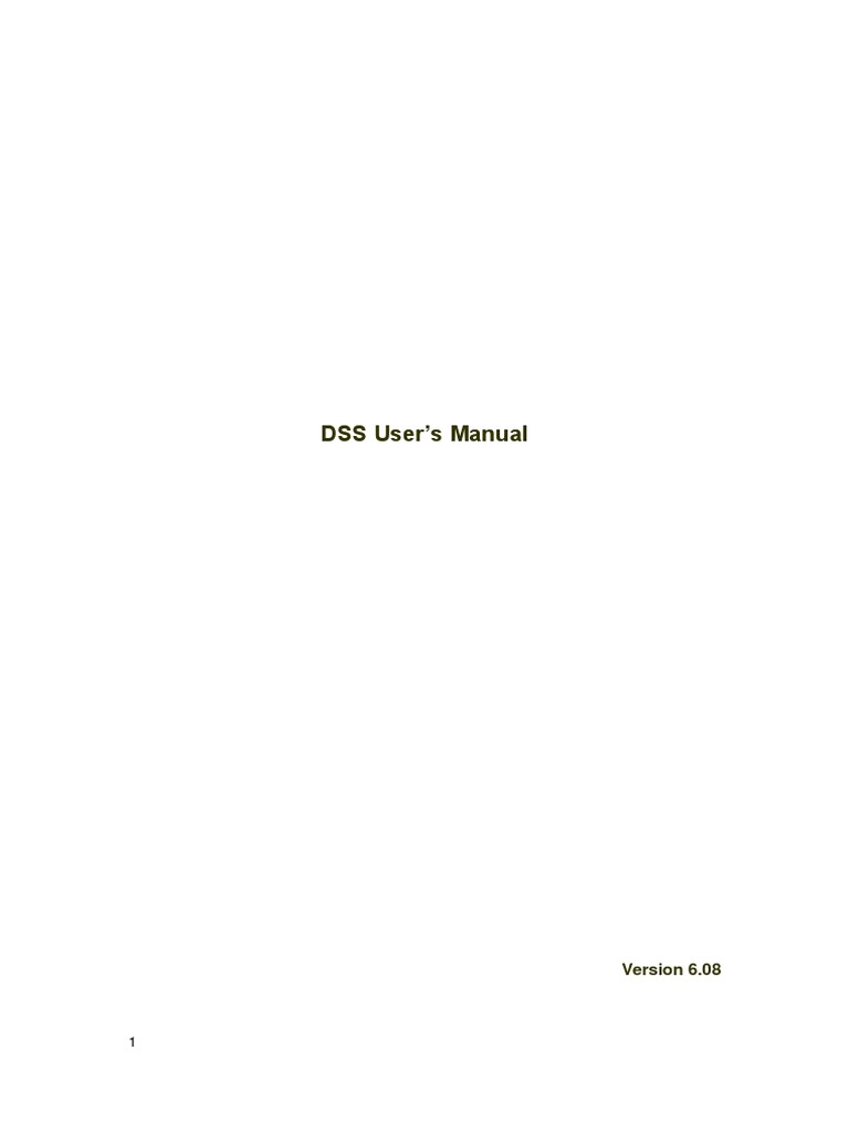 DSS User Manual: Config, Live View, Playback | PDF | Port (Computer Networking) | Computer Network