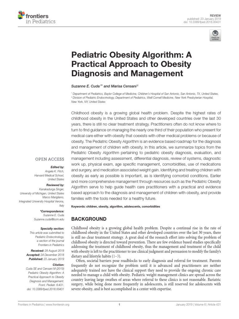 Pediatric Obesity Algorithm | PDF | Prediabetes | Obesity