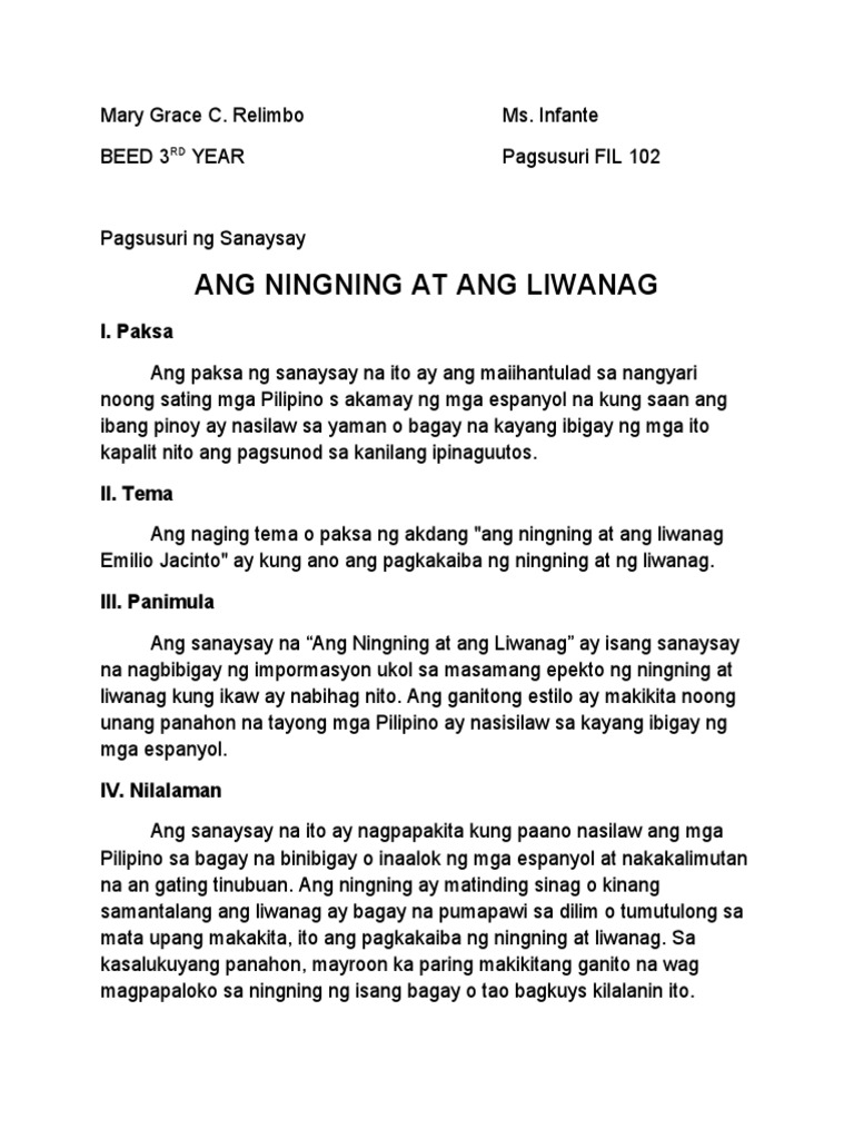 Pagsusuri Sa Akdang Tagalog | PDF