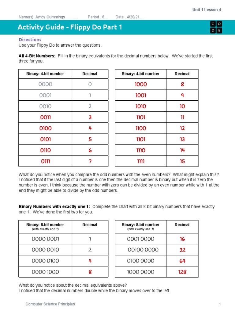 Intro to Binary for Students | PDF | Decimal | Numbers