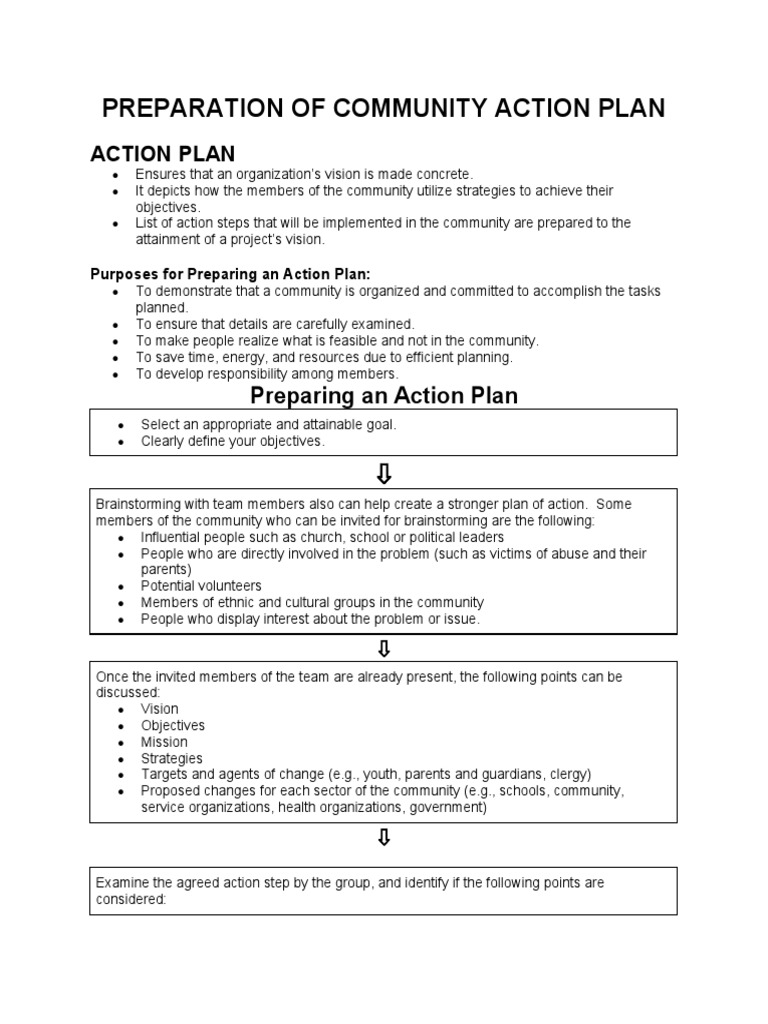 Community Action Plan Preparation Guide | PDF | Goal | Human Nature