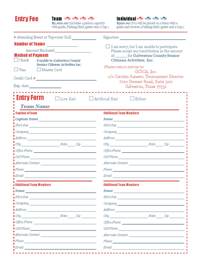 Fishing Tournament Entry Form 2021 | PDF | Services (Economics ...