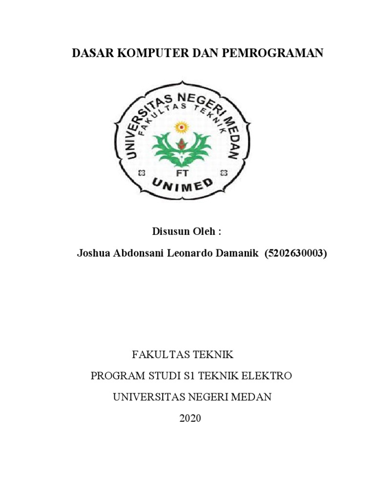 DASAR KOMPUTER DAN PEMROGRAMAN Joshua Damanik | PDF