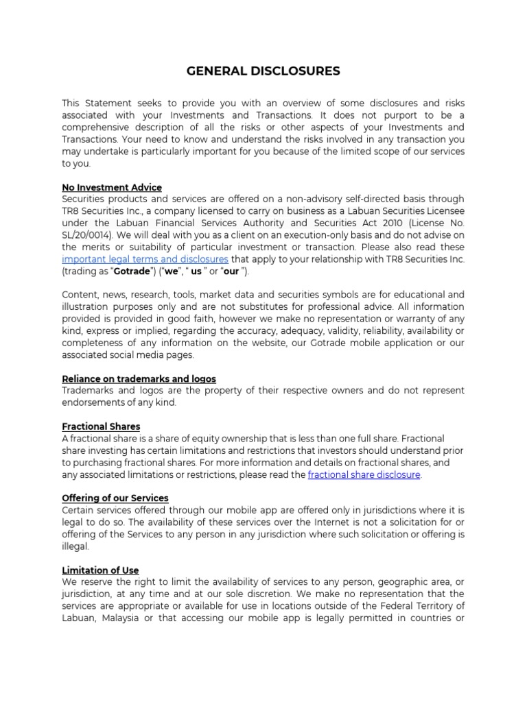 Investment Risks and Disclosures Overview | PDF | Exchange Traded Fund ...