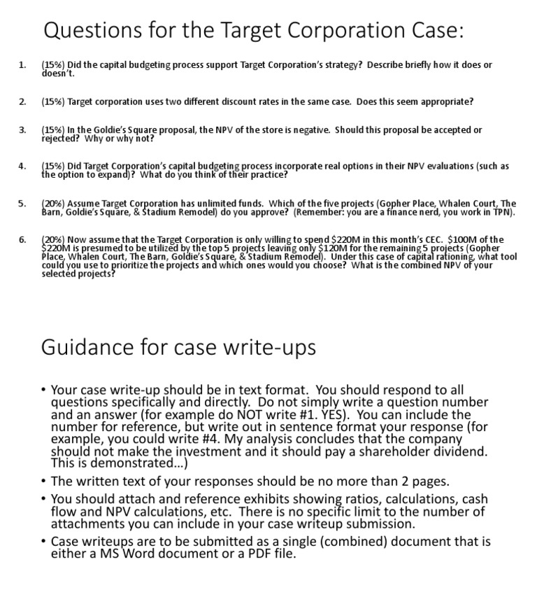 Questions For The Target Corporation Case | PDF