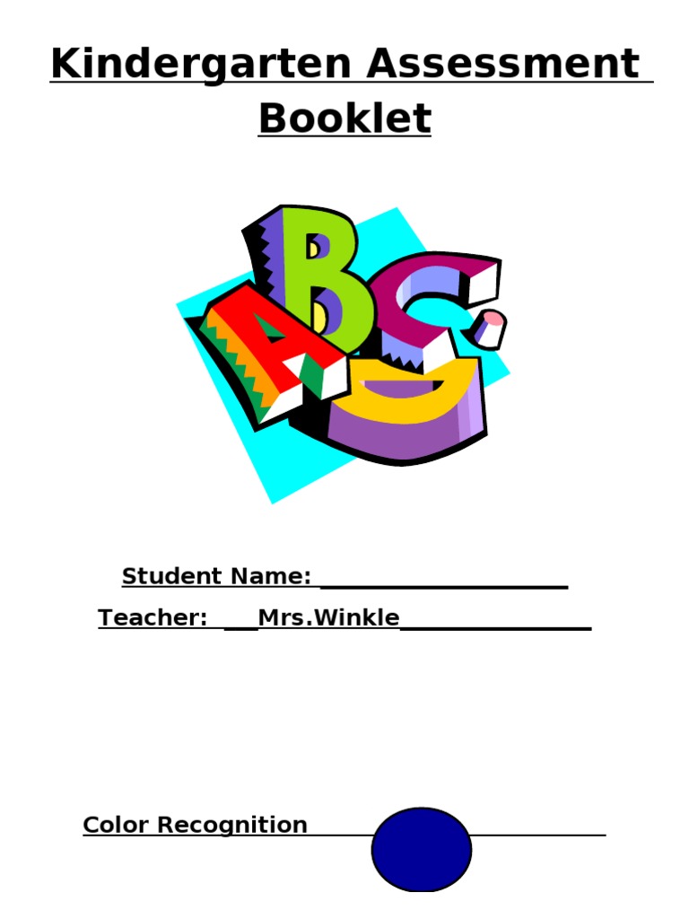 Kindergarten Assessment Booklet | PDF | Rhyme | Poetry