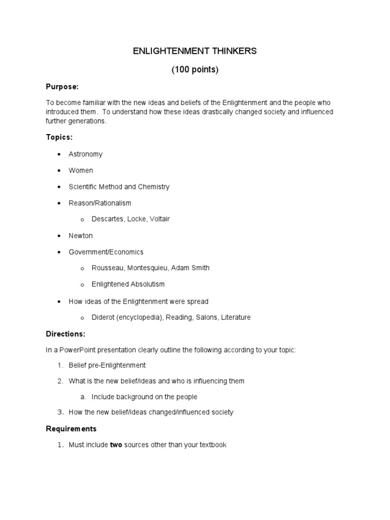 ENLIGHTENMENT THINKERS-sir Isaac Newton | PDF