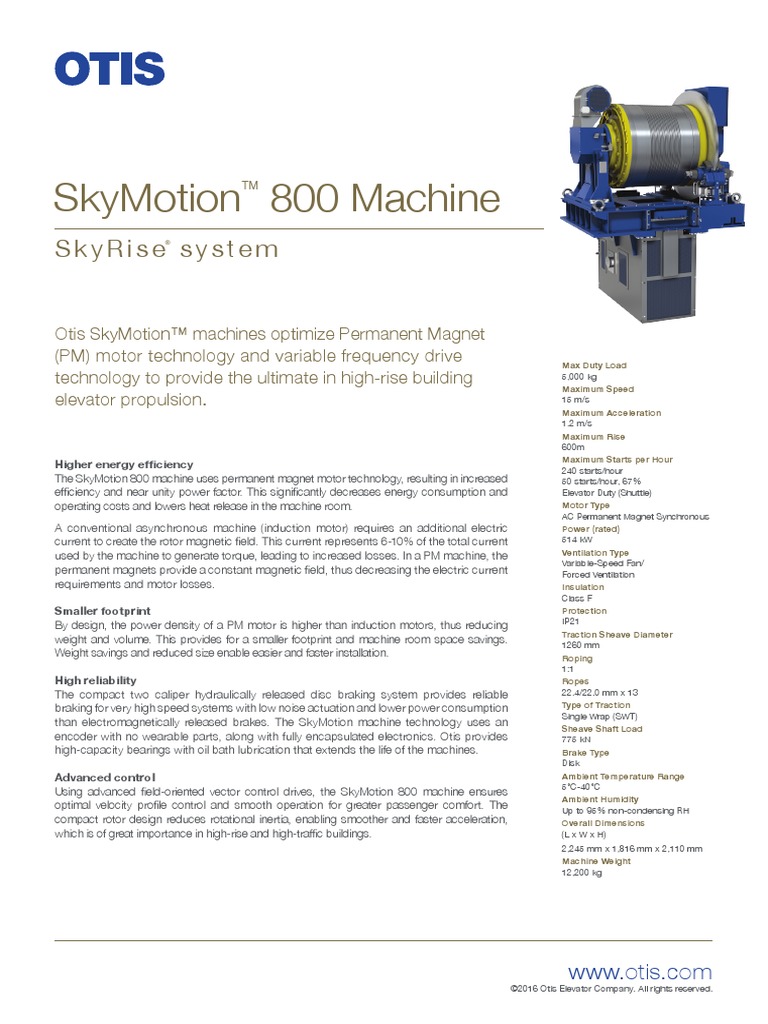 SkyMotion 800 Machine | PDF | Electric Motor | Brake