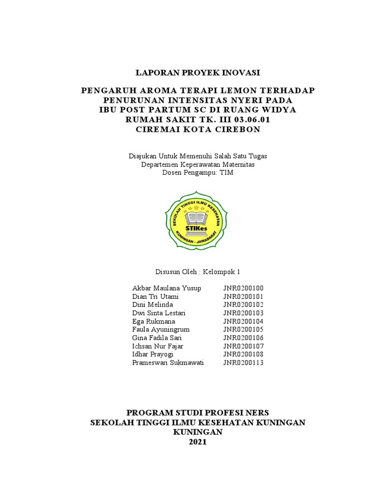 Proposal Proyek Inovasi Kelompok 1 | PDF