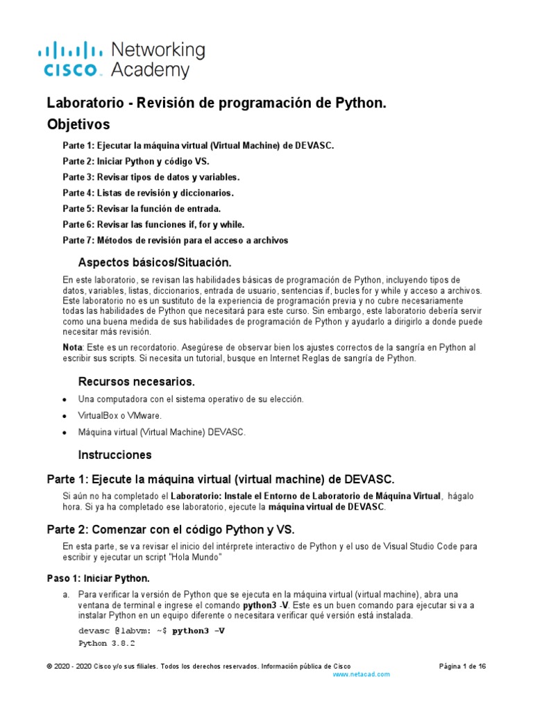 1.3.3 Lab - Python Programming Review | PDF | Python (lenguaje de programación) | Tipo de datos