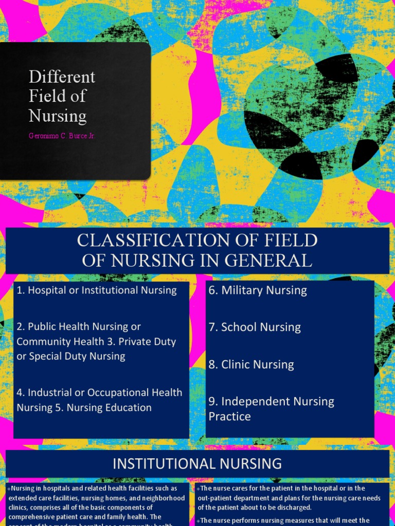 Fields of Nursing | PDF | Nursing | Health Care