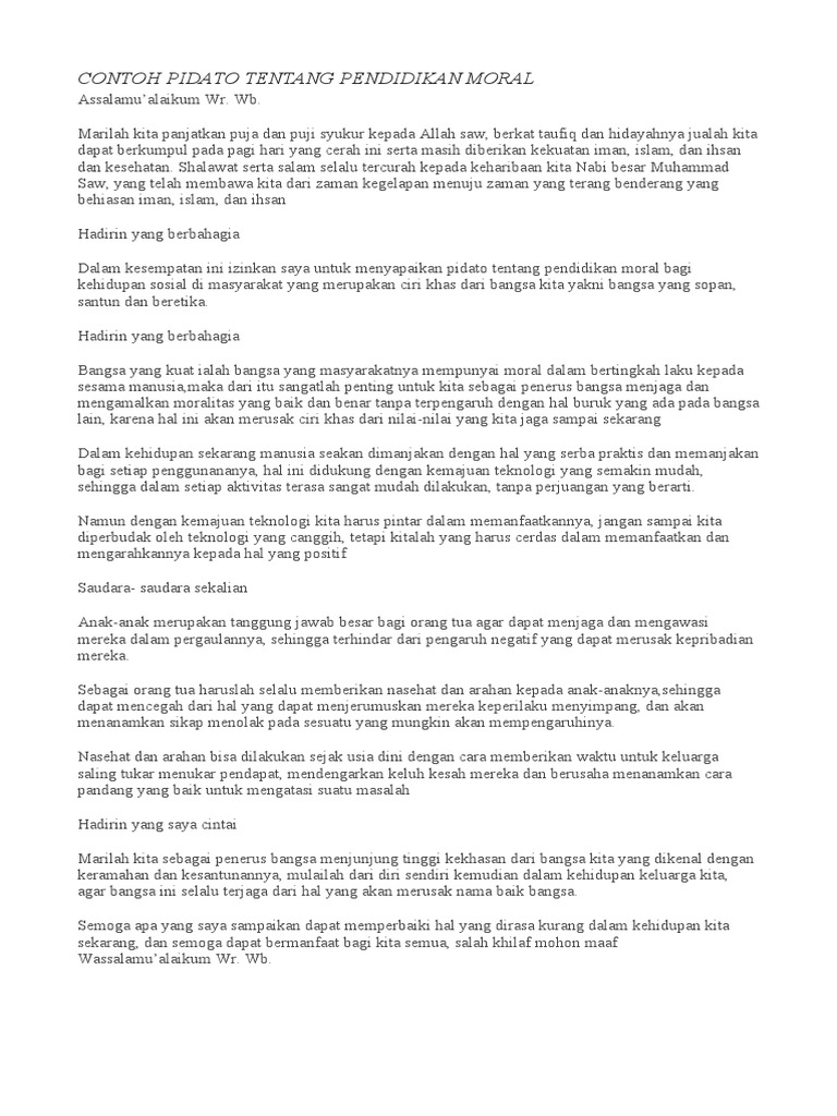 Contoh Pidato Anak SD | PDF