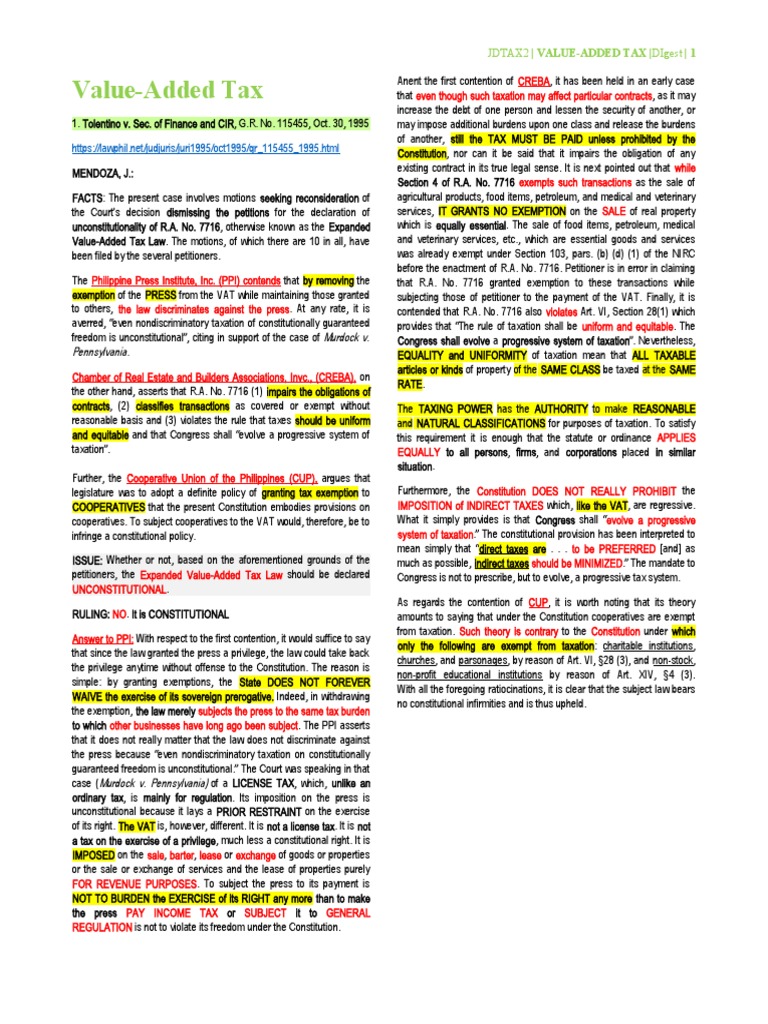 C Vat Digest | PDF | Value Added Tax | Taxation In The United States