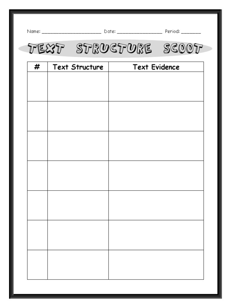 Text Structure Scoot WKST | PDF | Computers