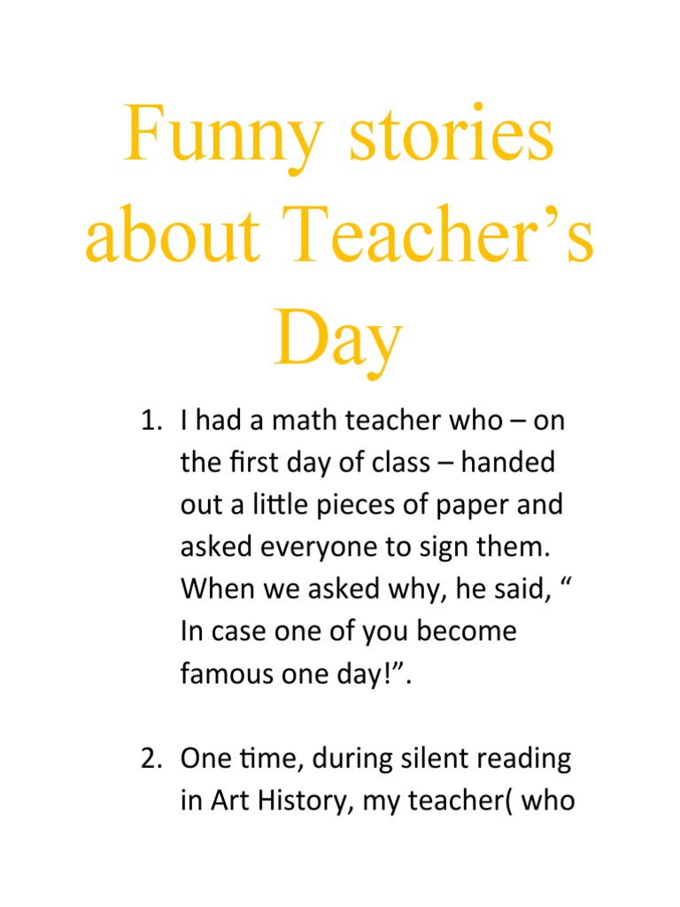 (Done) Funny-stories-about-Teacher | PDF | Teachers
