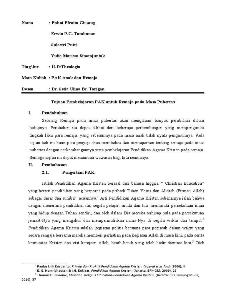 PAK Masa Pubertas | PDF | Pengembangan Diri | Sains & Matematika