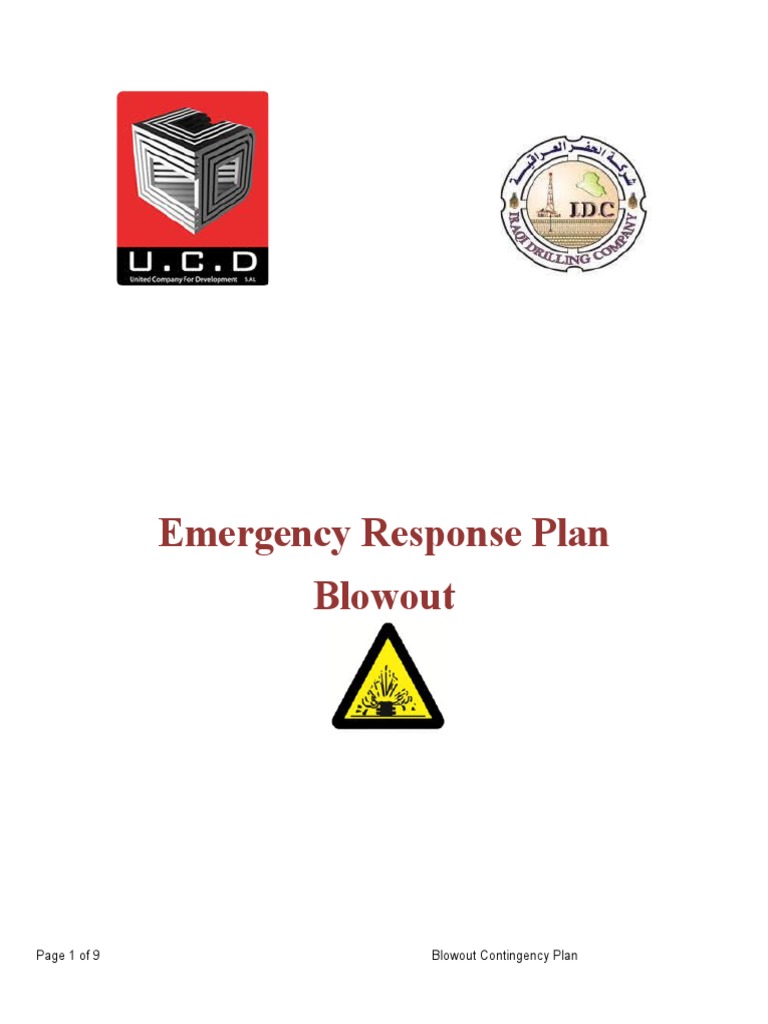 Emergency Response Plan: Blowout Contingency Plan | PDF | Blowout (Well ...