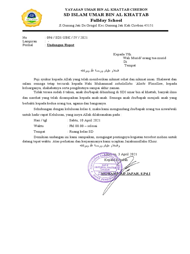 Undangan Rapat Kelulusan | PDF