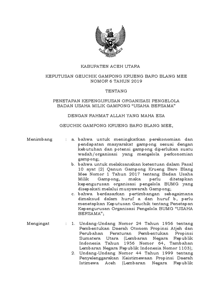 SK BUMG Krueng Baro | PDF