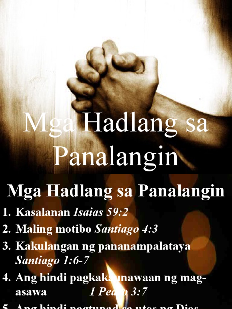 Mga Hadlang Sa Panalangin | PDF