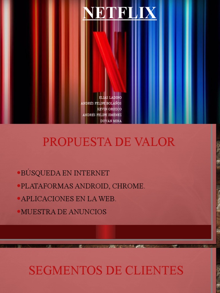 Propuesta de valor de Netflix basada en el modelo de negocio Canvas | PDF
