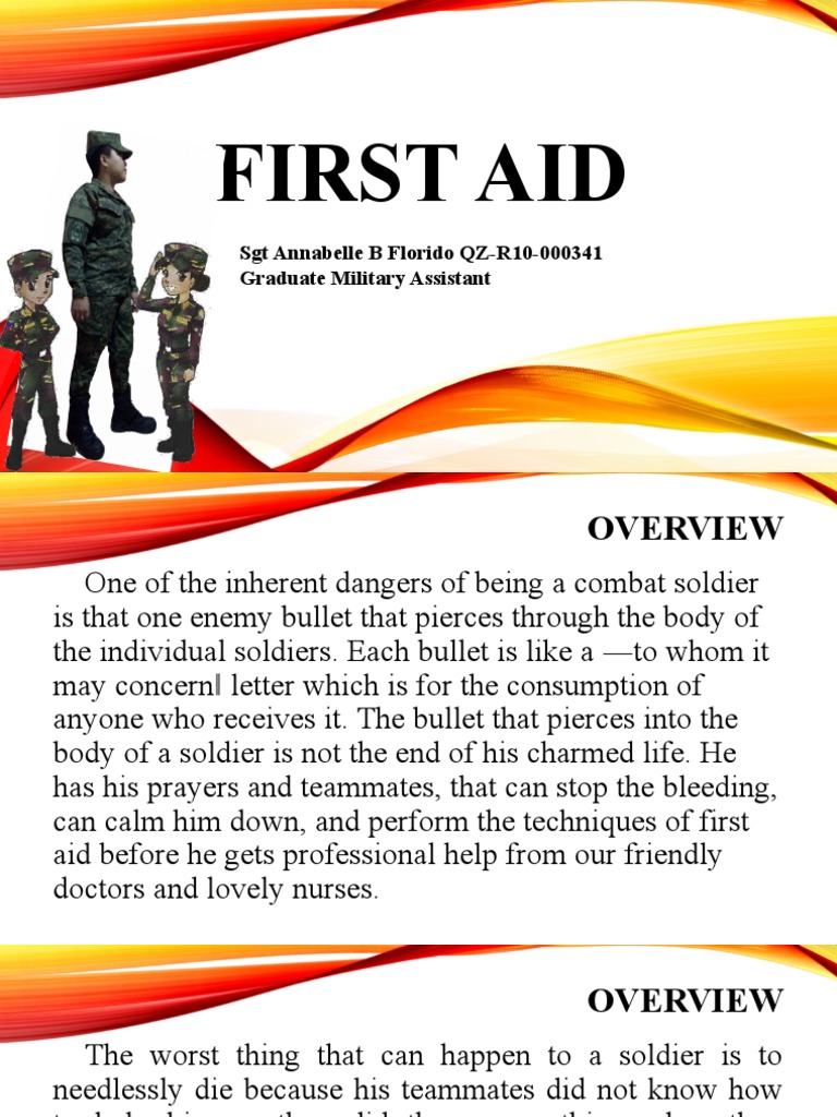 First Aid: SGT Annabelle B Florido QZ-R10-000341 Graduate Military ...