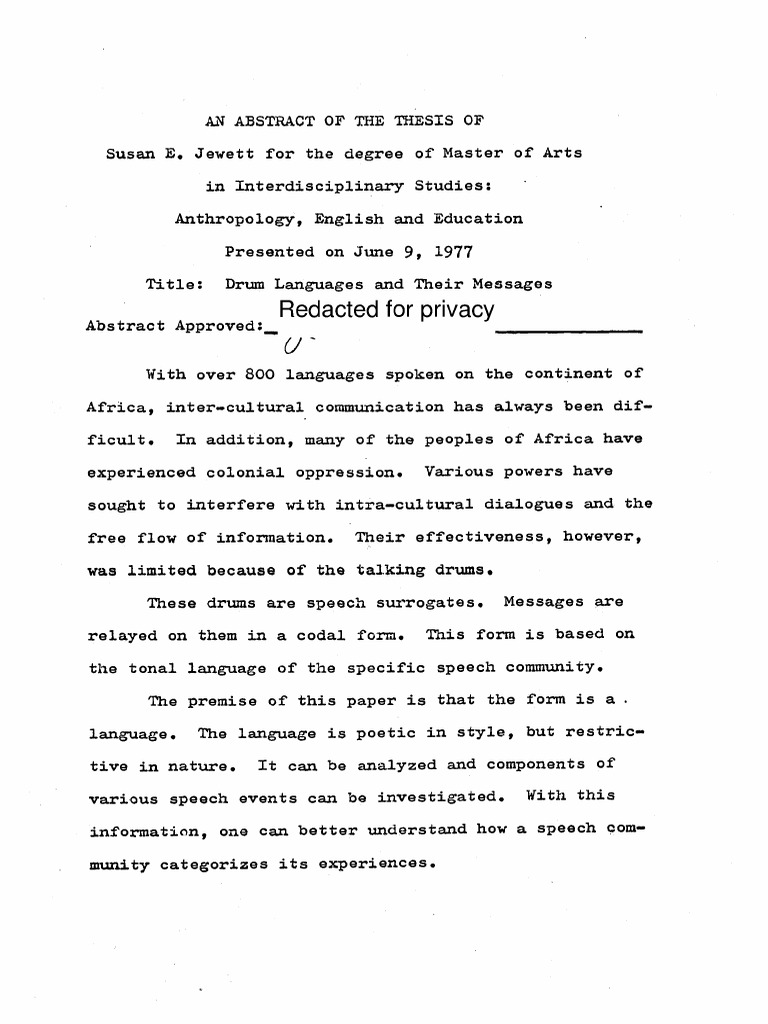 (1978) Drum Languages and Their Messages | PDF | Tone (Linguistics ...