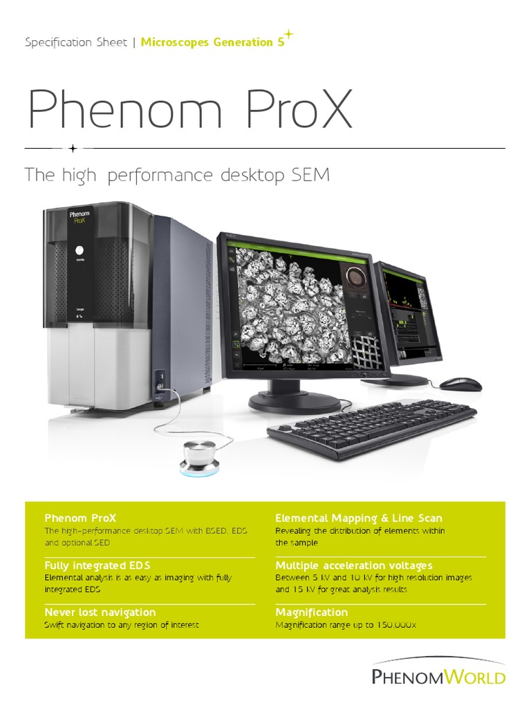 Product SpecSheet Phenom ProX LR | PDF | Scanning Electron Microscope ...