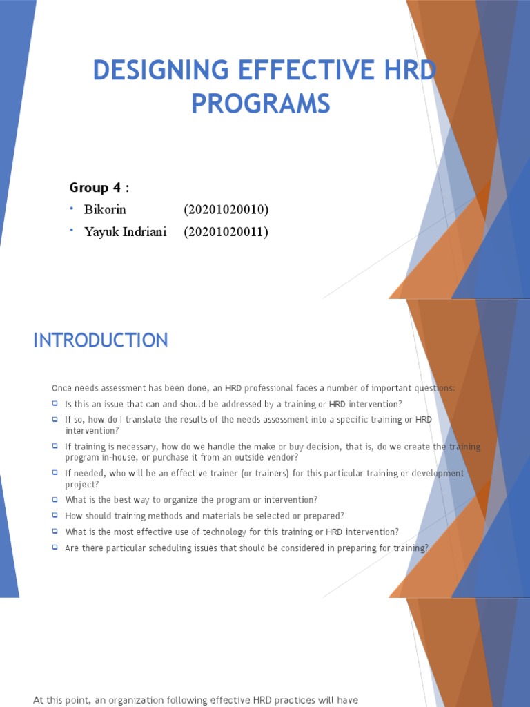 Designing Evective HRD Programs | PDF | Needs Assessment | Expert