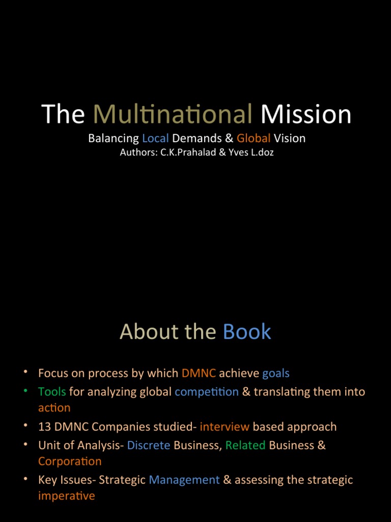 Multinational Strategy: Balancing Global and Local | PDF | Strategic ...