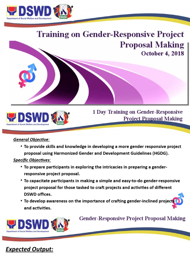 Training On Gender-Responsive Project Proposal Making: October 4, 2018 ...