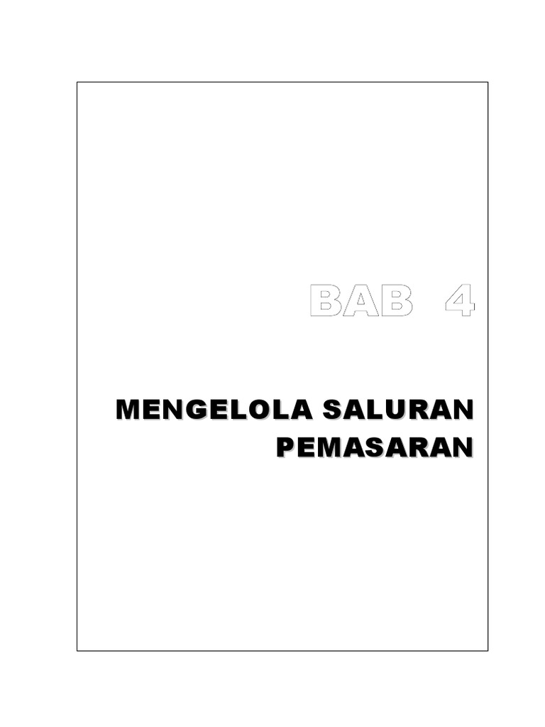 Bab4 MengelolaSaluranPemasaran | PDF
