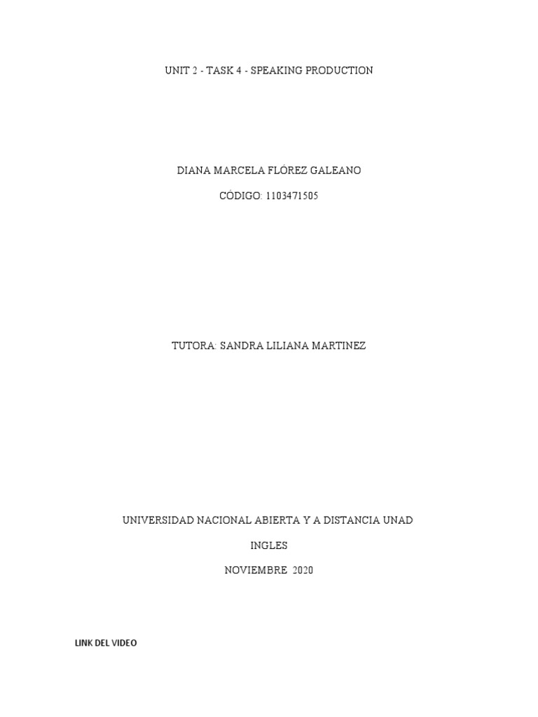 Task 4 - Speaking Production Diana Marcela | PDF | Ciencias sociales
