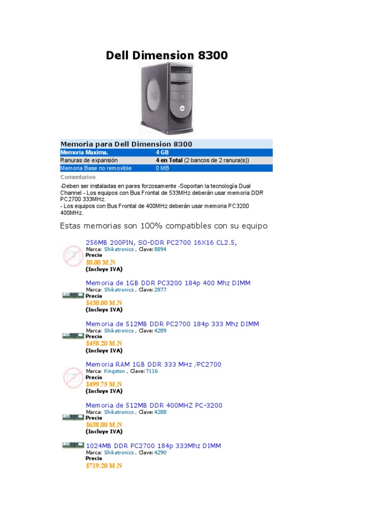 Dell Dimension 8300 | PDF