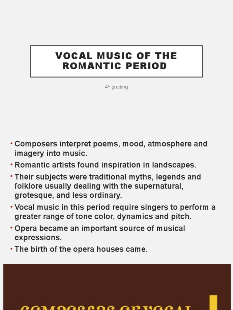 Vocal Music of The Romantic Period | PDF