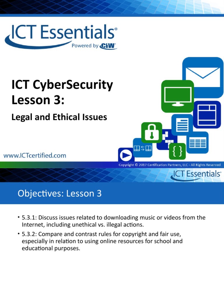 ICT CyberSecurity Lesson - 3 | PDF | Fair Use | Copyright
